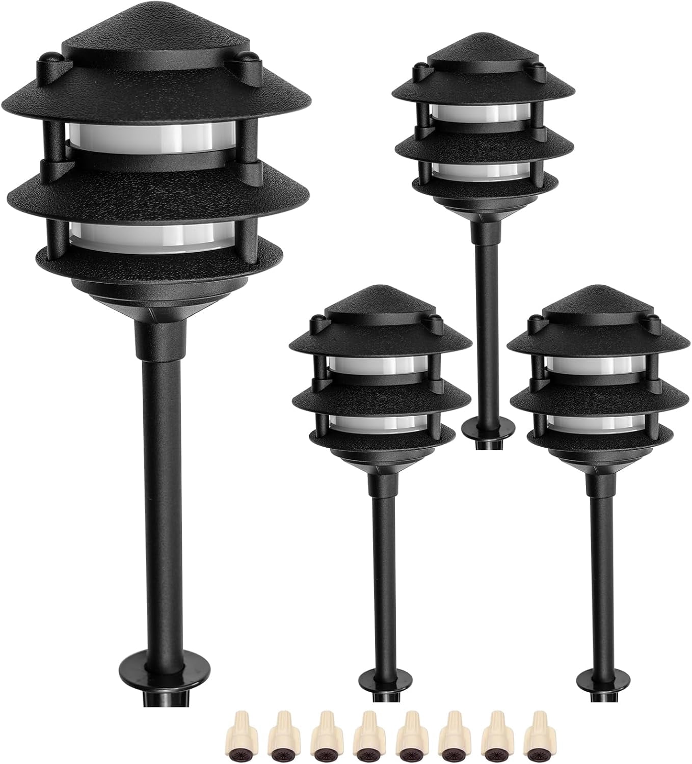 Low Voltage Landscape Lighting Cast-Aluminum Pagoda Path and Area Light ...