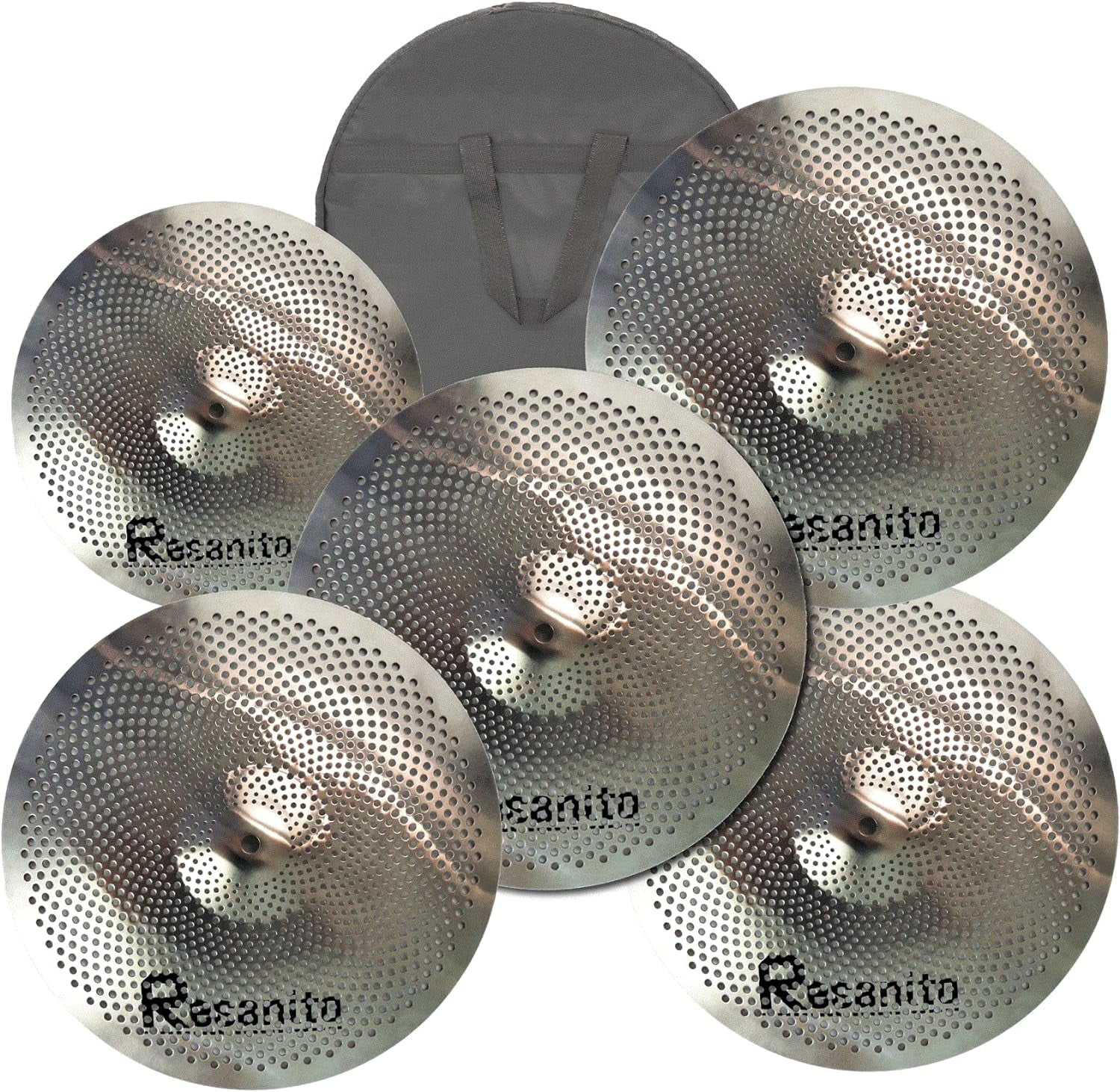 Low Volume Cymbal Pack Mute Cymbal Set, 14"hi-hat+16"crash+18"crash+20 ...