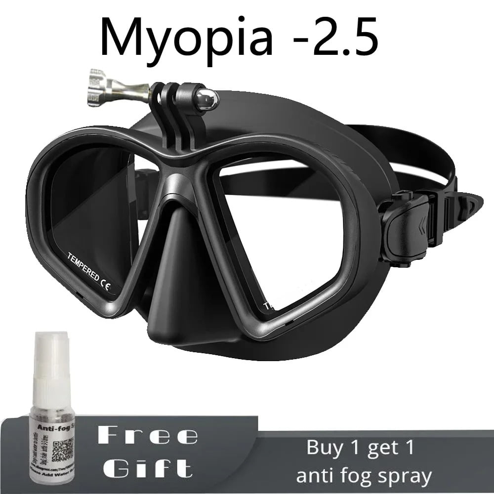 Low Volume Myopia Dive Mask (-1.5 to -8.0) - Tempered Glass, GoPro ...