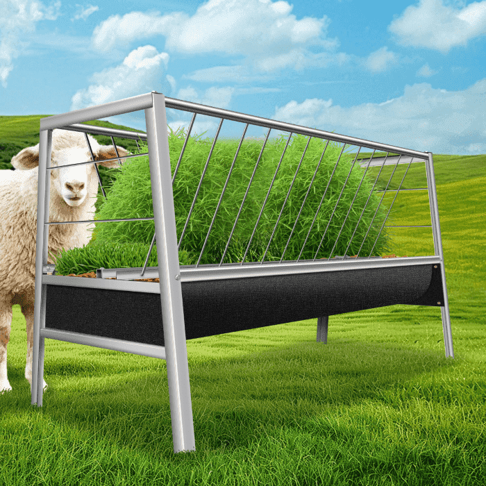 Low-Waste Livestock Goat Feeder, Goat Hay Feeder, Pasture Feeder, 77 Gallon, 59"x19.6"x33.4 ...