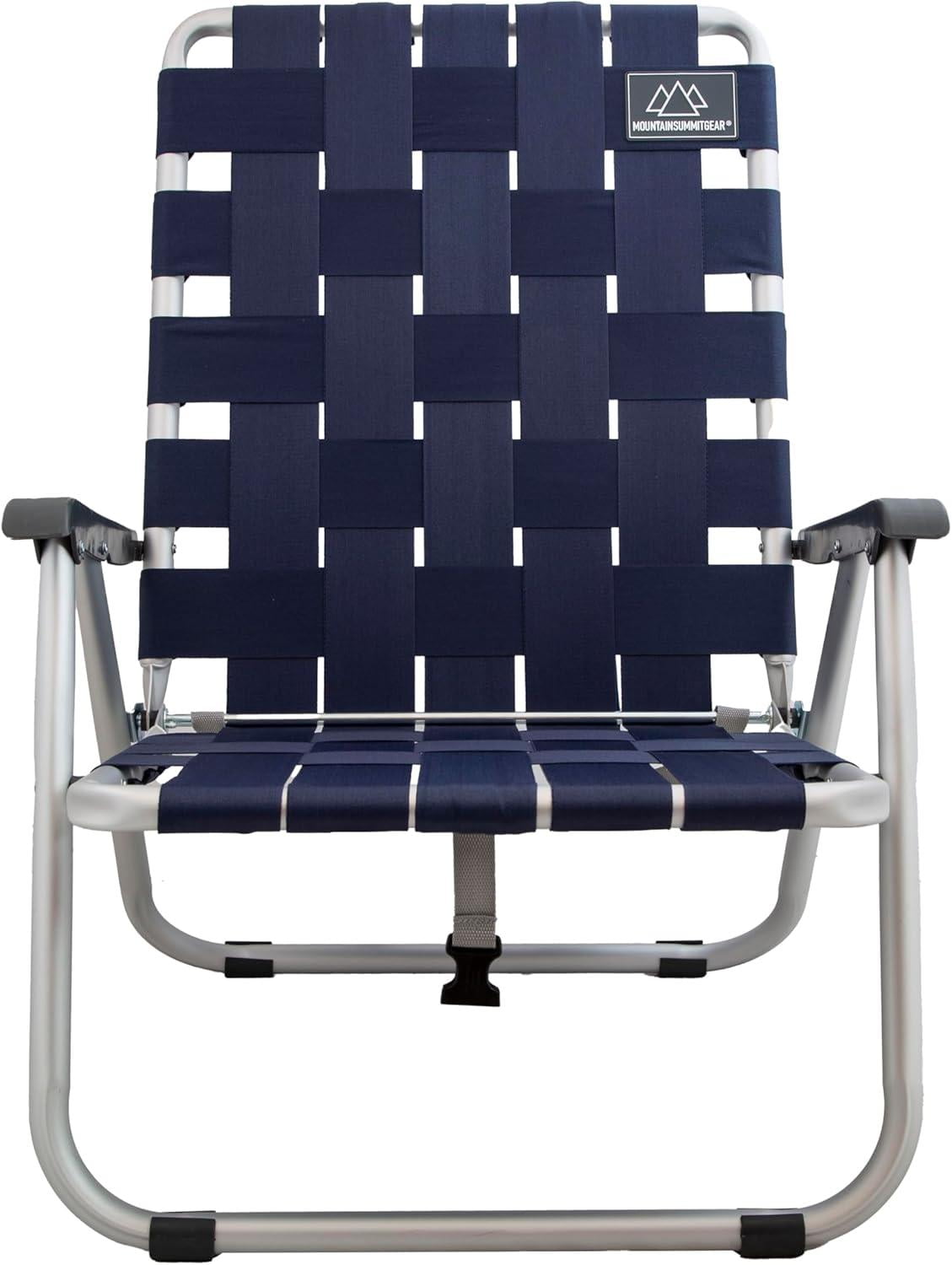 Low Webbed Beach Chair with Backpack Straps - Portable Lightweight ...