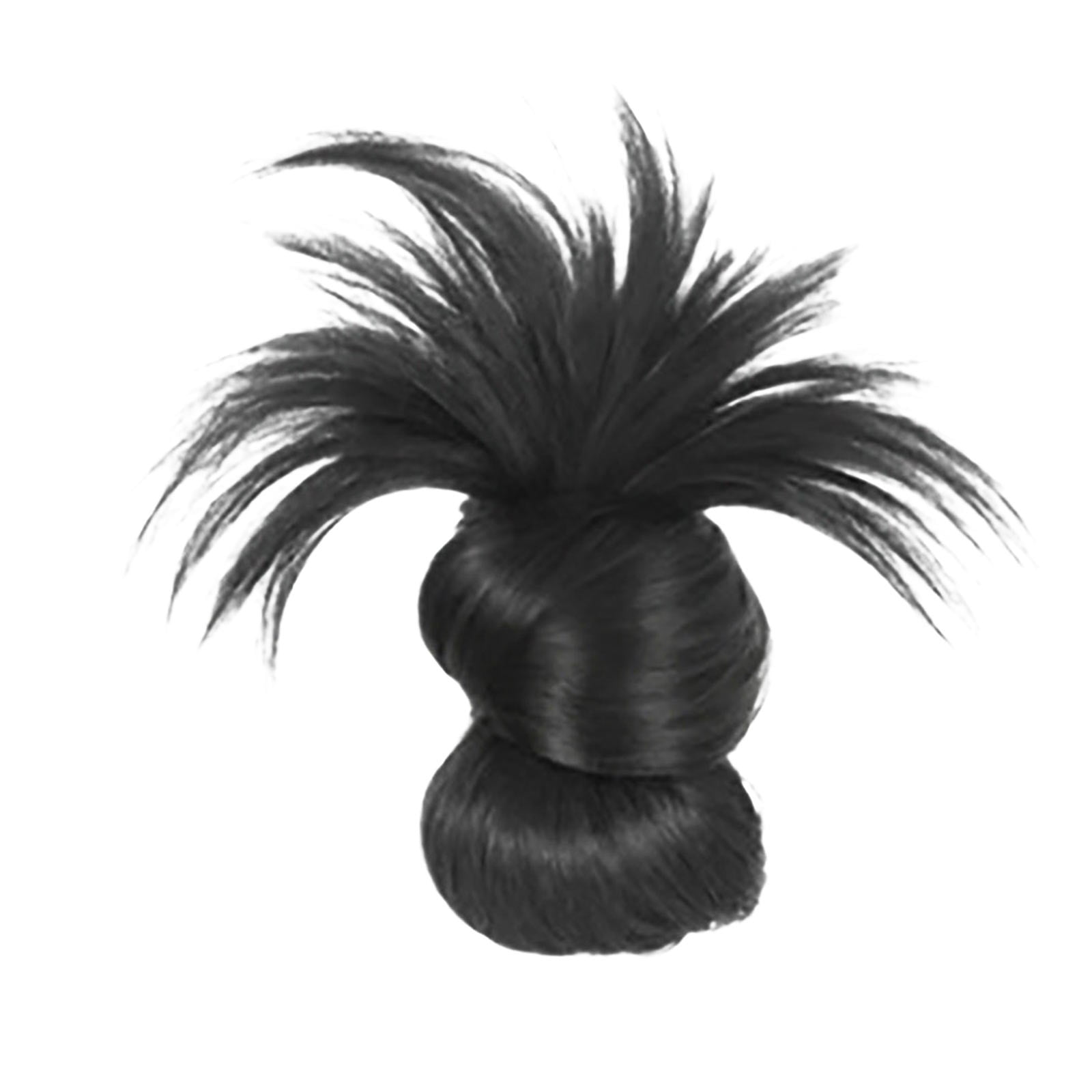 Low Zip Bun Wig - Naturally Black Messy Chignon Hairpiece With Clip | 2 ...