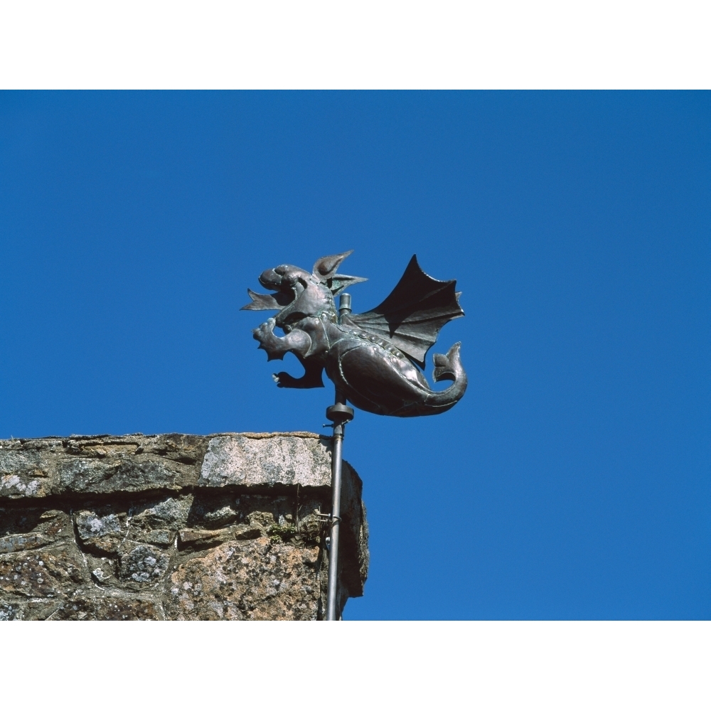 Low angle view of Girouette dragon weather vane Poster Print by ...