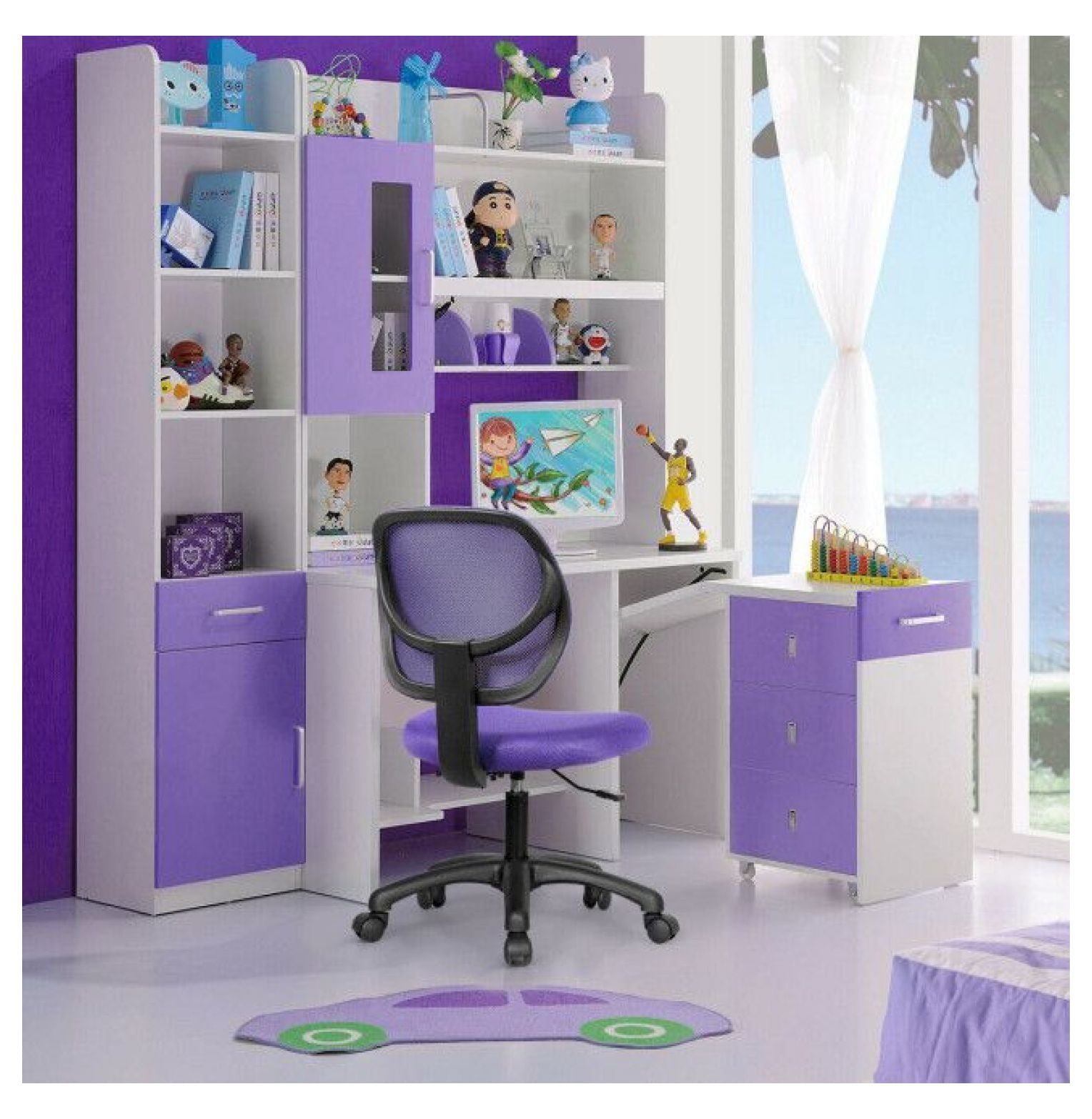 Low-back Computer Task Office Desk Chair with Swivel Casters for Kids ...