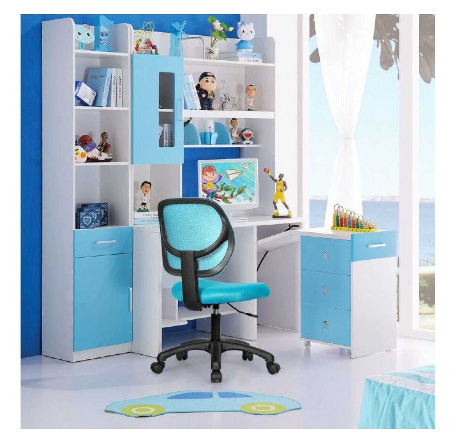 Low-back Computer Task Office Desk Chair with Swivel Casters for Kids ...