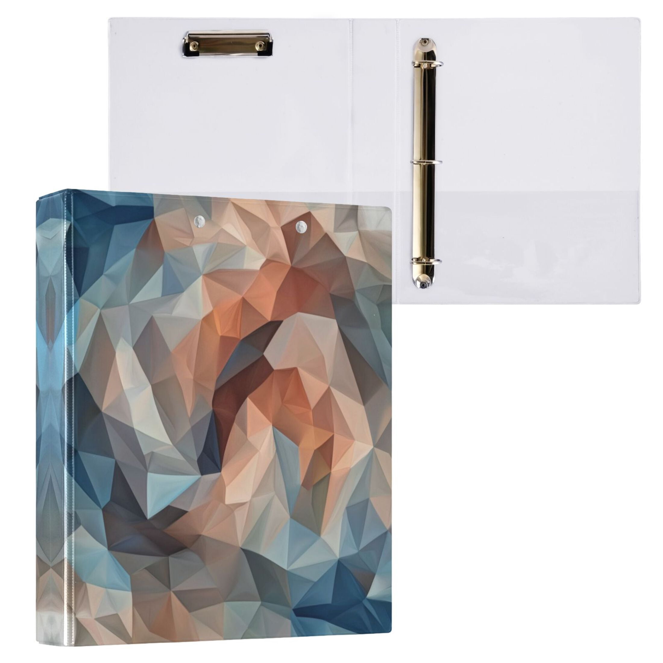 Low-poly Geometric Background 3 Ring Hardcover Binders 1.5in Round ...