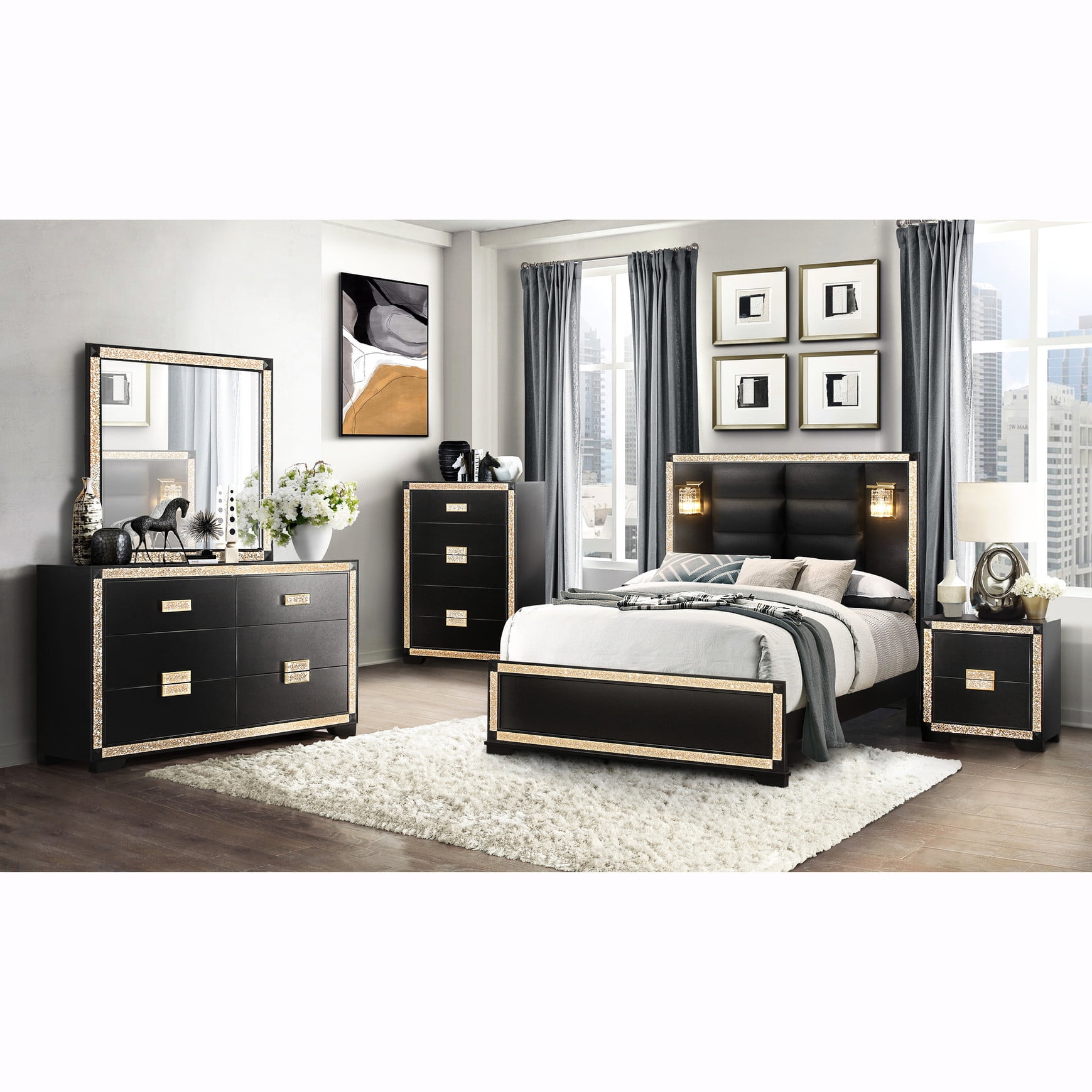 Low profile & modern design - Queen bedroom set for a minimalist ...