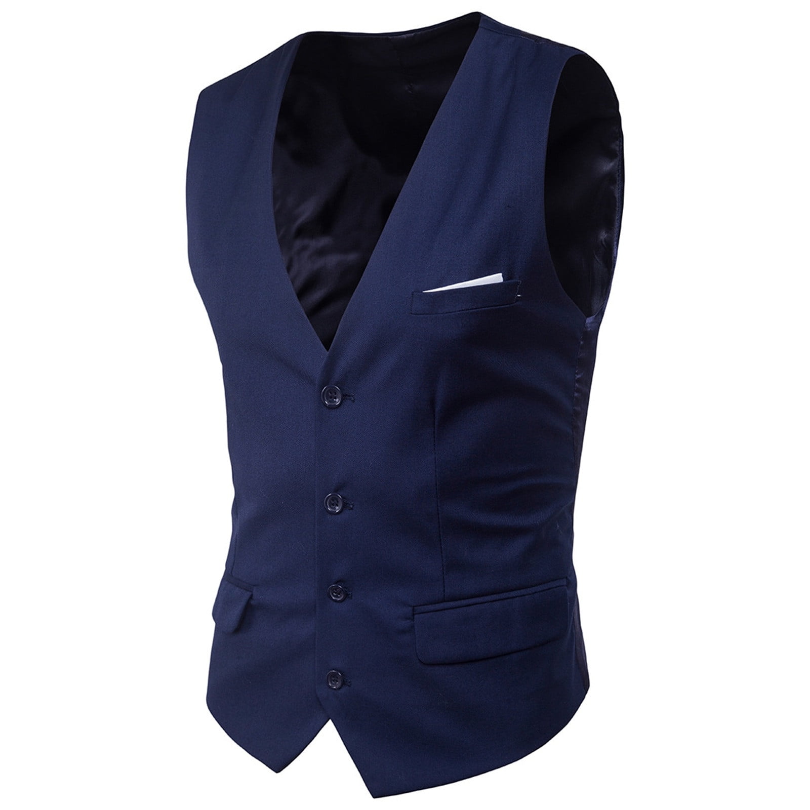 LowProfile Men's Formal Suit Vest Waistcoat V Neck Silm Fit Solid Suit ...