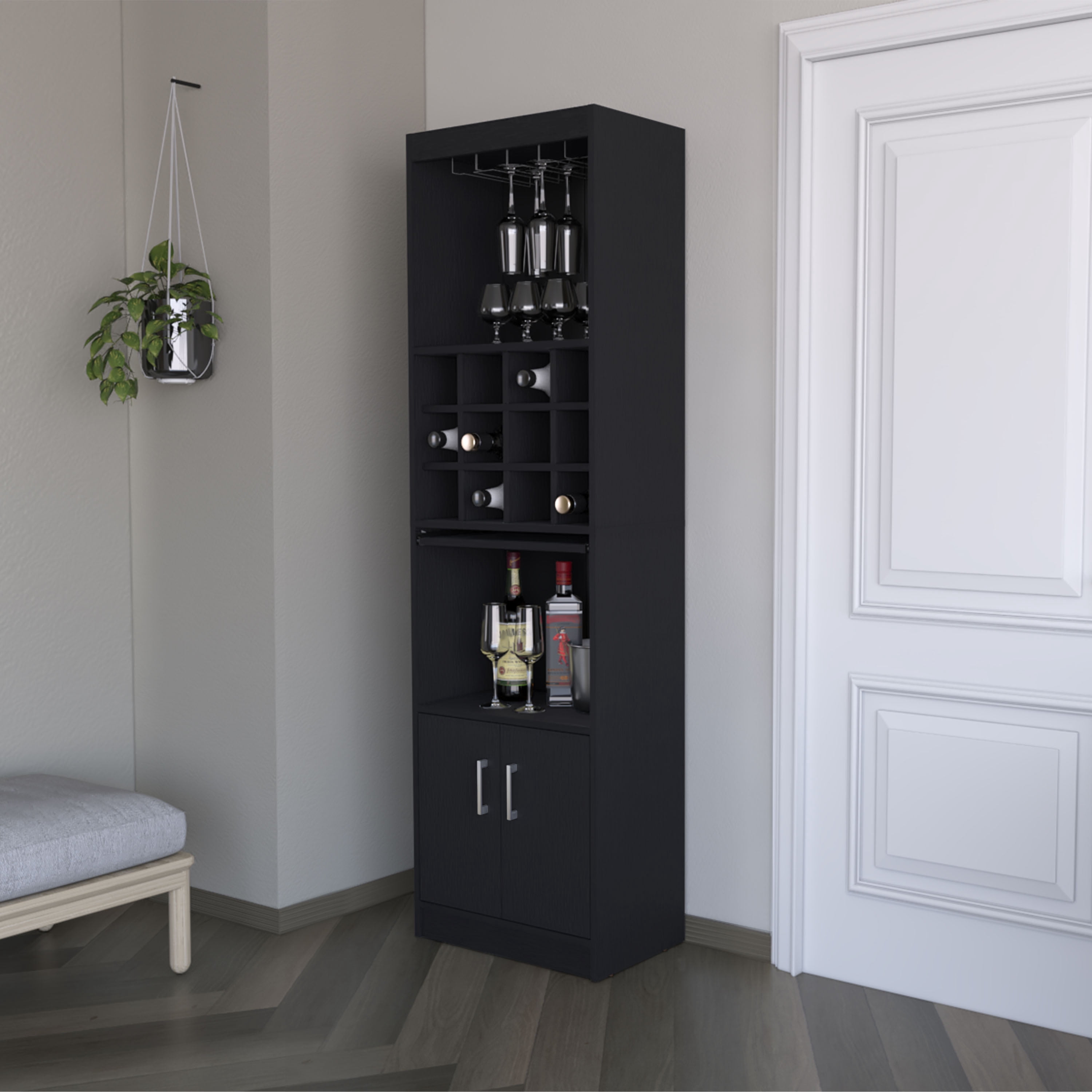Lowa Bar Cabinet with Wine Storage - Multi-Purpose Storage Solution for ...
