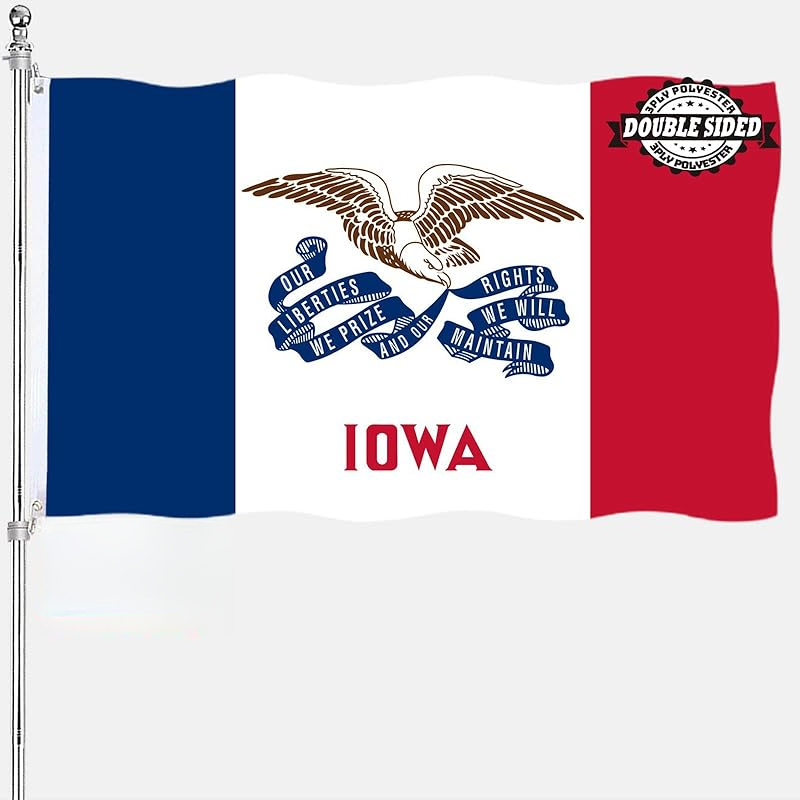 Lowa State State Flag 3x5 Double Sided Flags Outdoor Heavy Duty 3 Ply ...