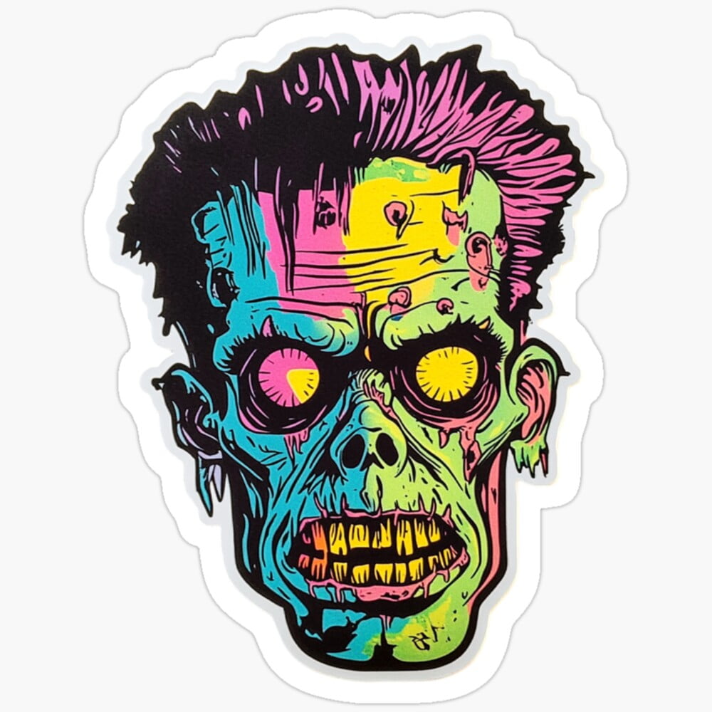 Lowbrow Halloween Frankenstein Graphic Stickerphone Decal Water Bottle ...