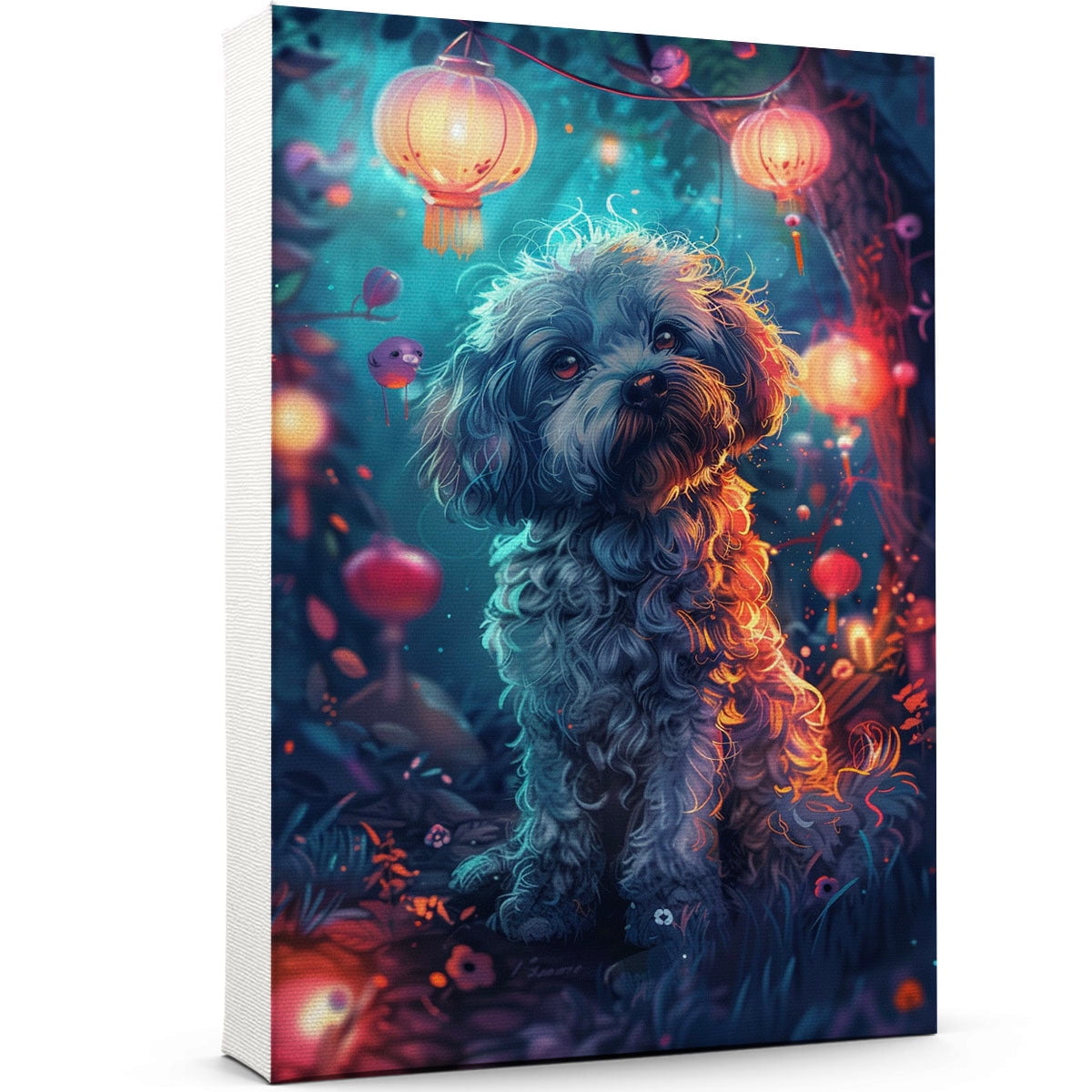 Lowchen Dog Watercolor Art Poster - Lowchen Dog Canvas Wall Art For ...