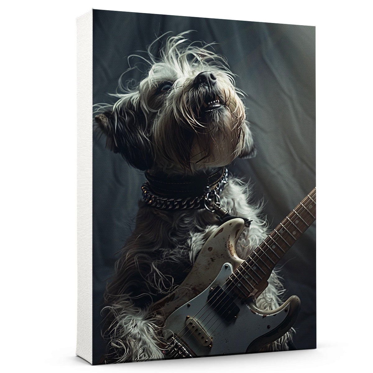 Lowchen Dog and Guitar Picture Poster Unframe, Lowchen Dog Canvas Frame ...