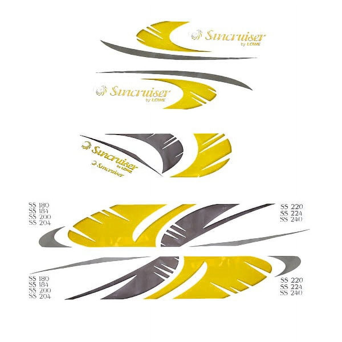 Lowe Boat Graphic Decal 1896728 | Suncruiser Black Yellow (Set Of 5 ...