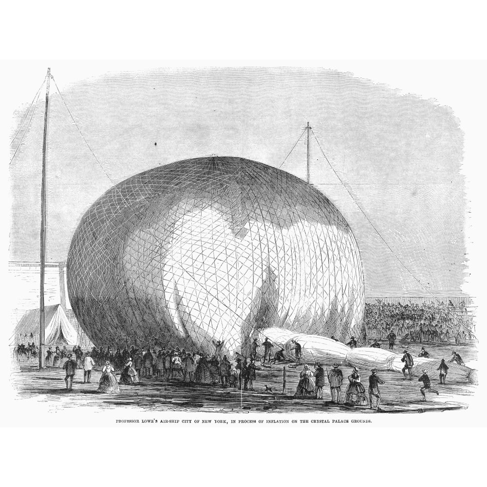 Lowe'S Balloon 1859. Nthaddeus S.C. Lowe'S Balloon 'City Of New York ...