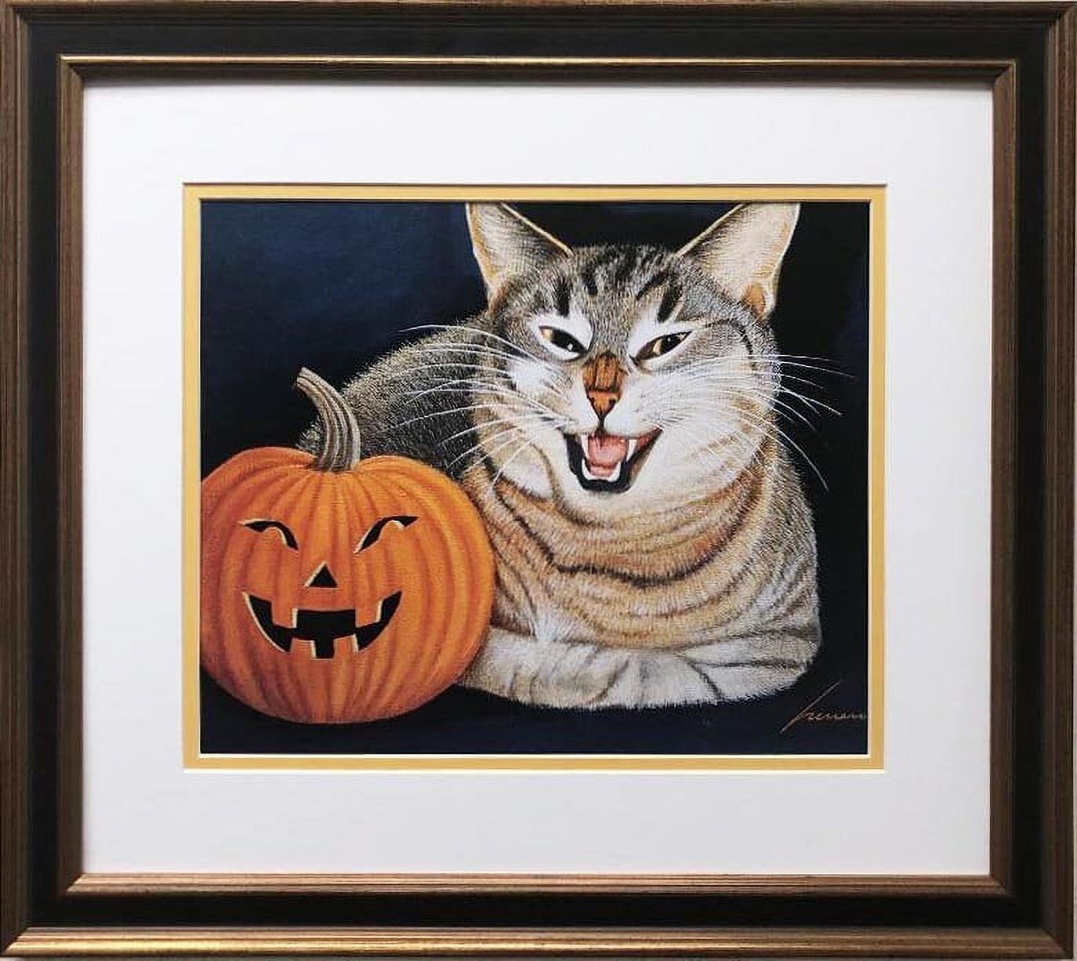 Lowell Herrero "Halloween Cat" New FRAMED Americana Art Generic ...