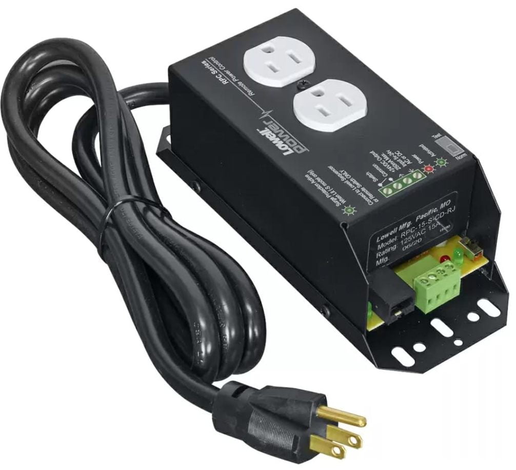 Lowell RPC-15-SCD-RJ Remote Power Control with 2–15A Outlets, RJ45 Jack ...