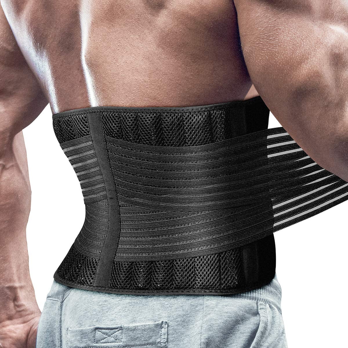 Lower Back Brace lumbar Support Belt, Adjustable Waist Trainer Belt ...