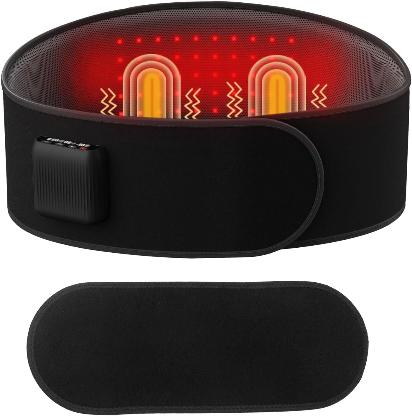Lower Back Massager Belt with Four Modes Heating & Massage & Red Light ...