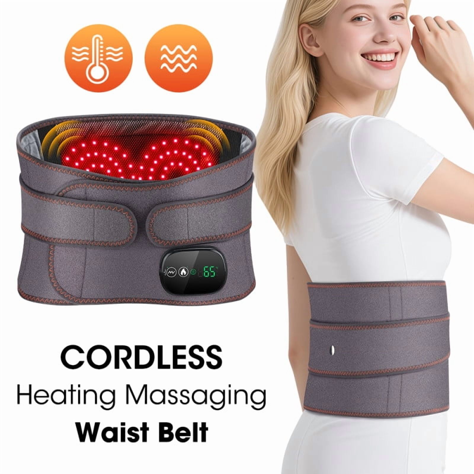 Lower Back Massager with Heat, 3 heat and 3 vibration Heating Pad for ...