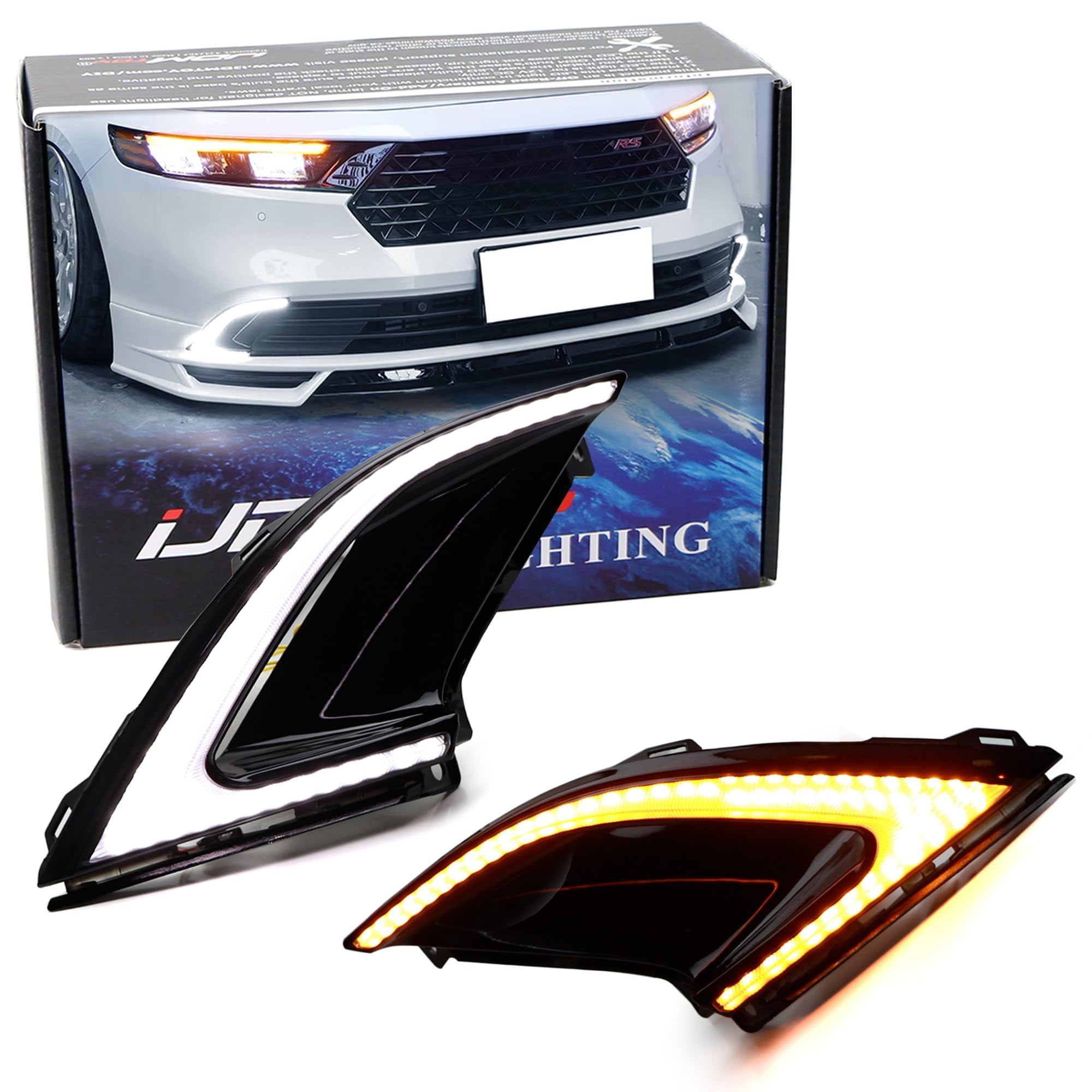 Lower Bumper Corner Filler Replace Switchback LED Daytime Running Lights For 2023-Up Honda ...