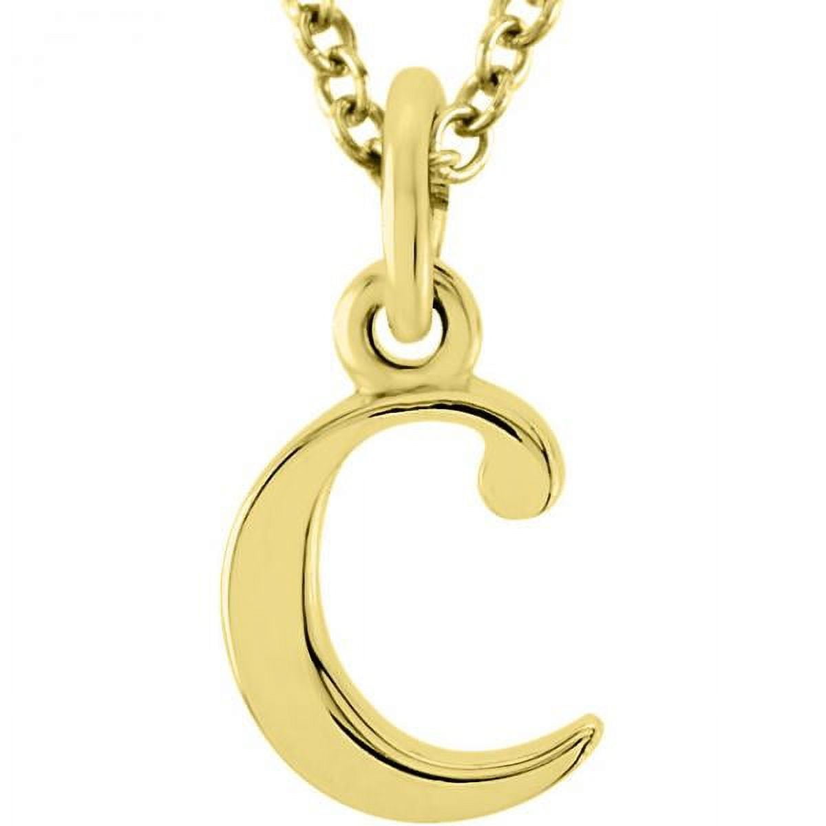 Lower-Case Block Letter Single Initial Pendant Necklace 14k Yellow Gold ...