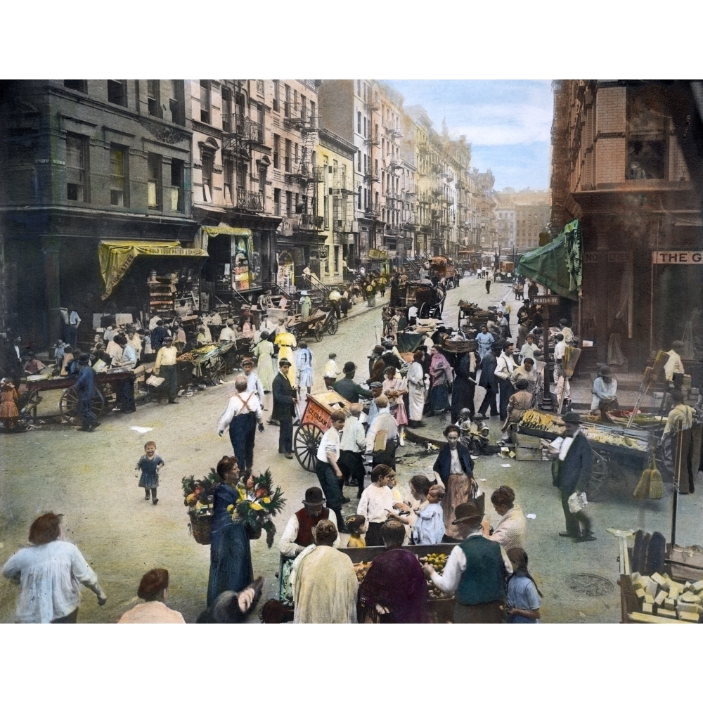 Lower East Side C1905. Nthe Intersection Of Orchard And Hester Streets On The Lower East Side In ...