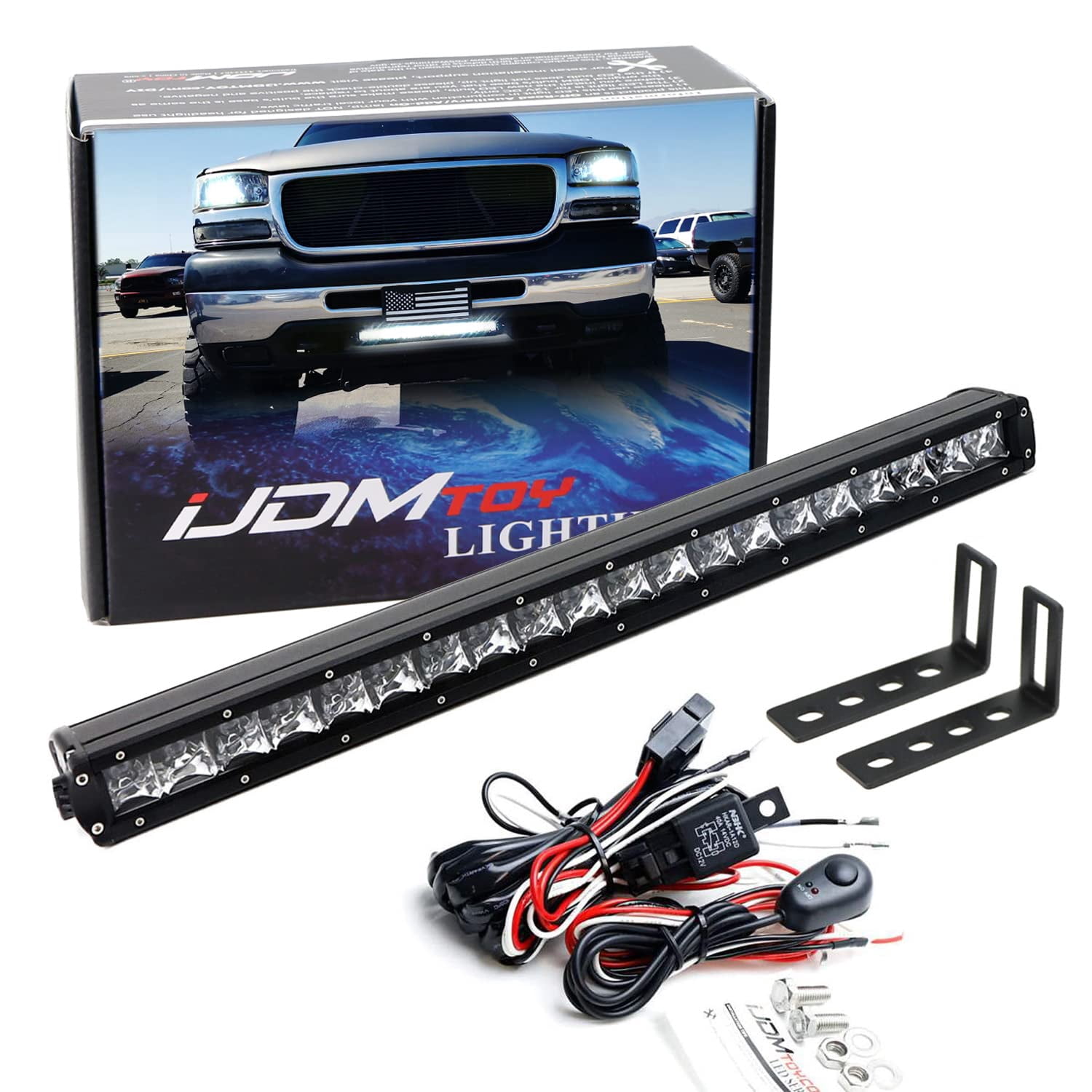 Lower Grille Mount 20-Inch LED Light Bar Kit For 2000-02 Chevrolet ...