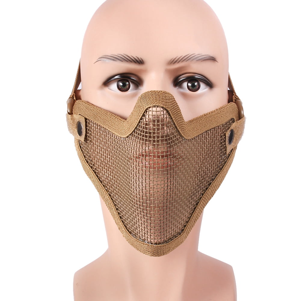 Lower Half Face Metal Steel Net Mesh Hunting Tactical Protective ...