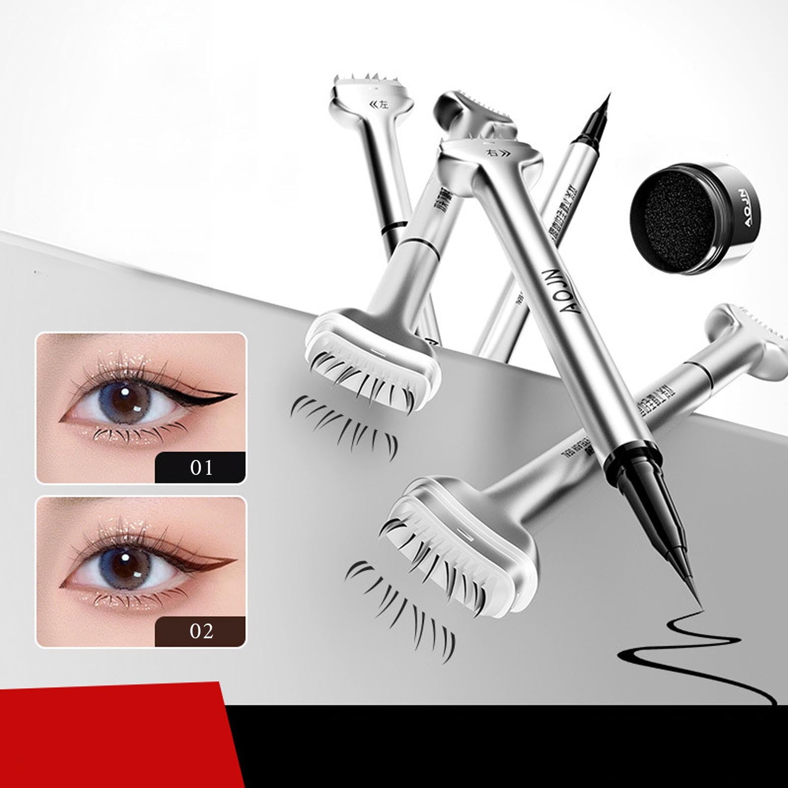 Lower Lash Stamp Set, 2in1 Waterproof Sweatproof Eyeliner, Silicone ...