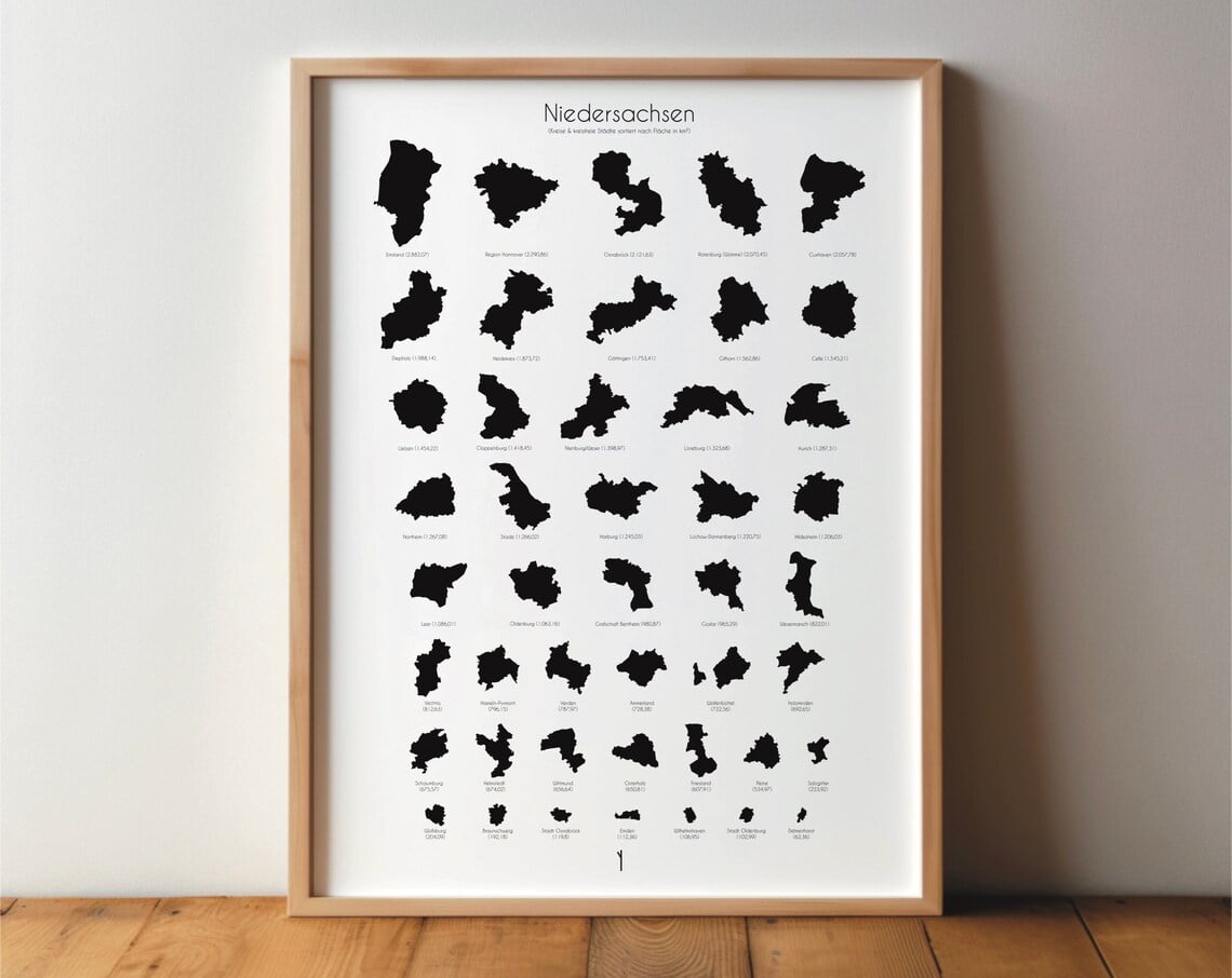 Lower Saxony County And City Posters - Art Print Picture Poster Black ...