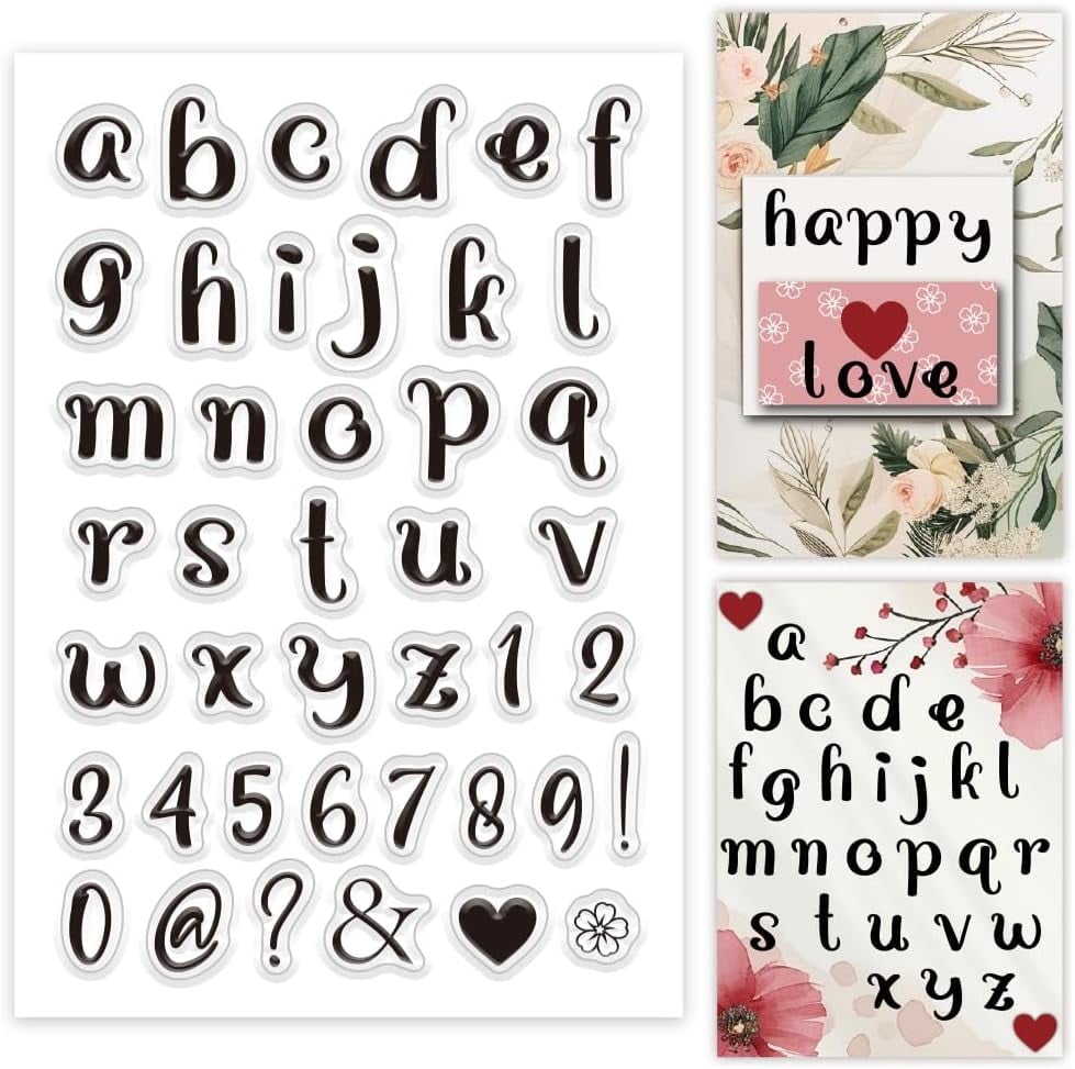 Lowercase Letters Clear Stamps 0~9 Numbers Seal Stamps 26 English ...