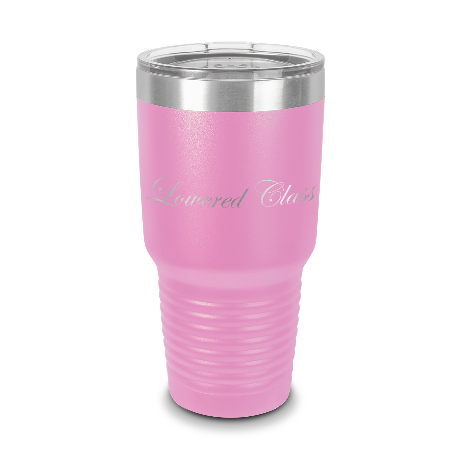 Lowered Class Tumbler 30 oz - Laser Engraved w/ Clear Lid - Stainless ...