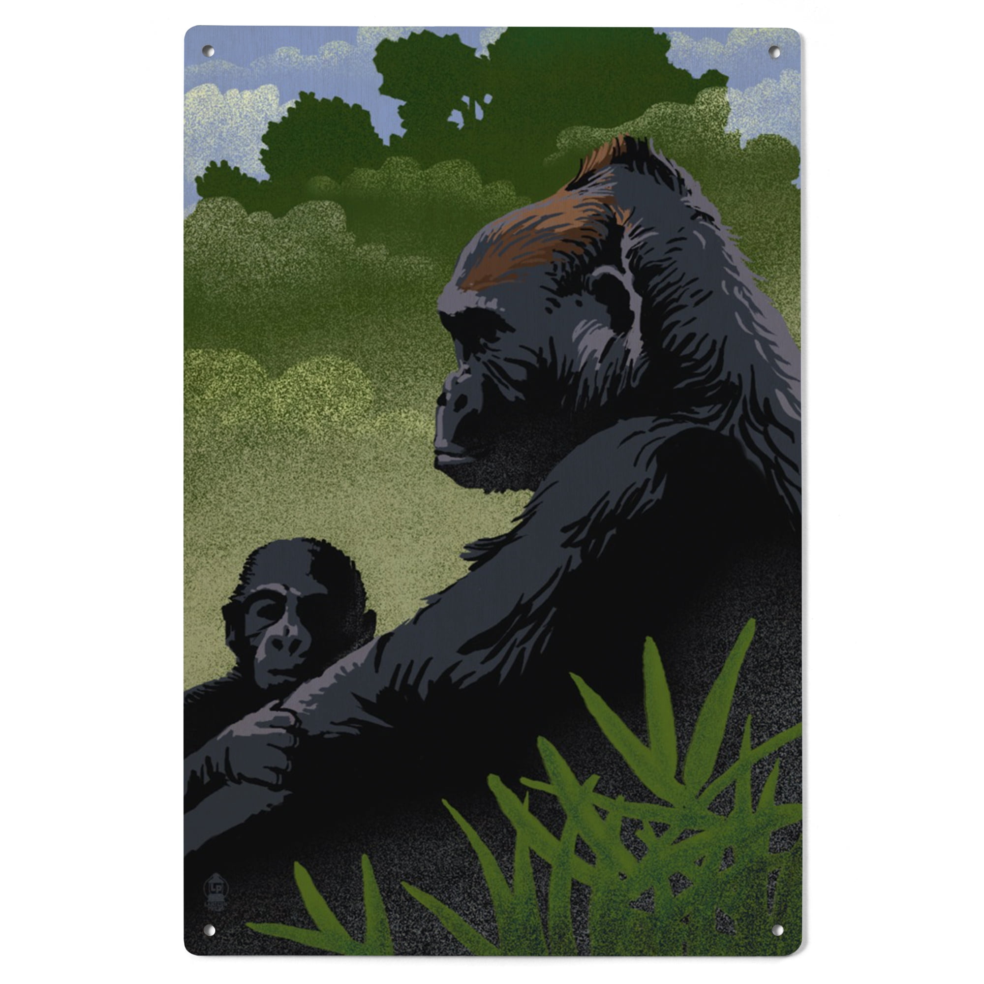 Lowland Gorilla Birch Wood Wall Sign (6x9 Rustic Home Decor, Ready to ...