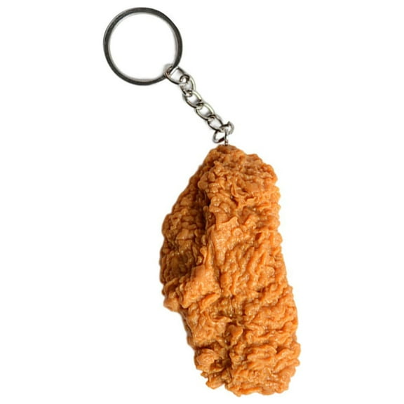 Chicken Keychain - Detailed Breaded Chicken Key Ring, Humorous ...