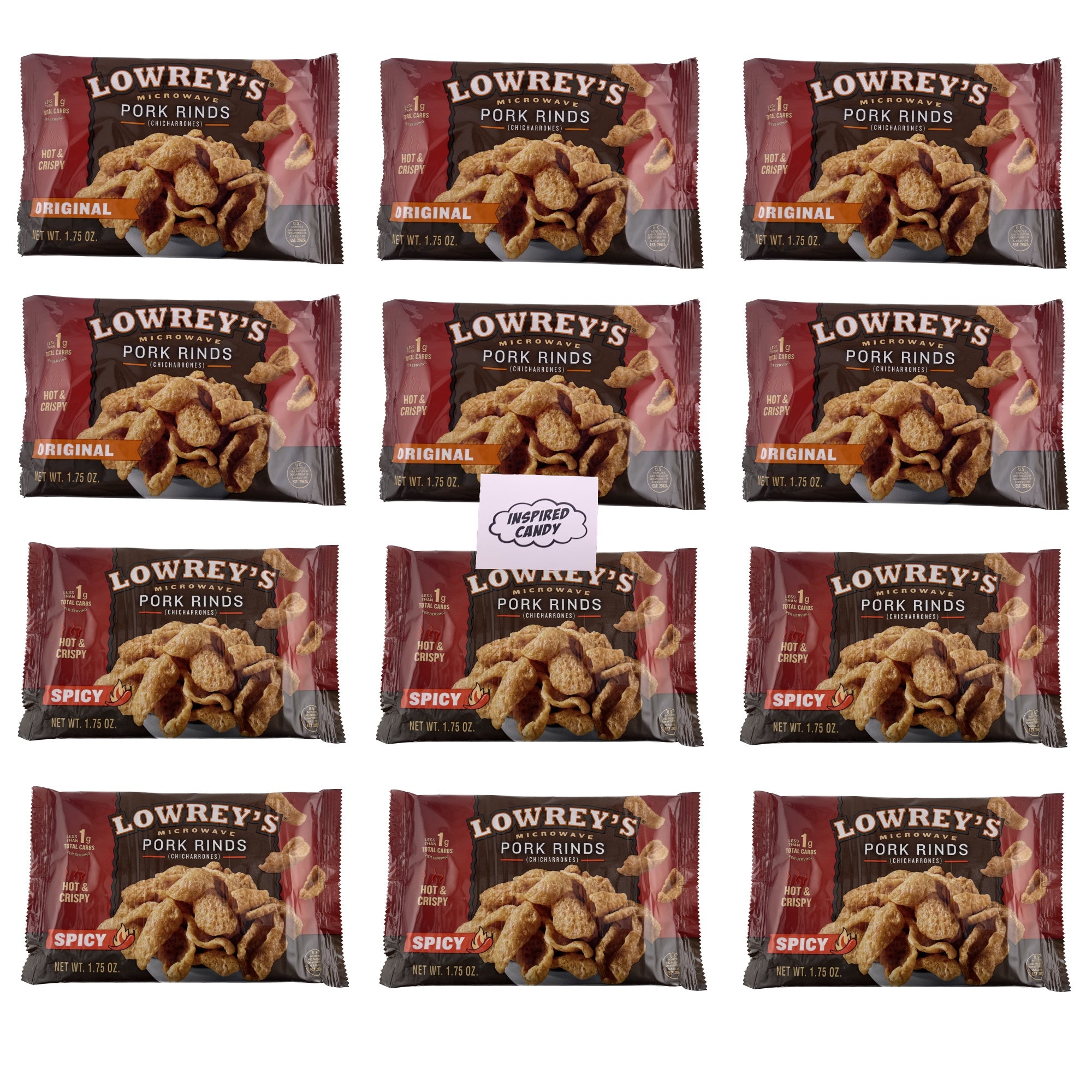 Lowrey's Bacon Curls Hot & Spicy Microwave Pork Rinds, 1.75 Oz ...