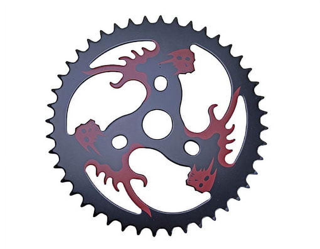 Lowrider Black Steel Sprocket Red/Skull 1/2 X 1/8 44t. Bike Part ...