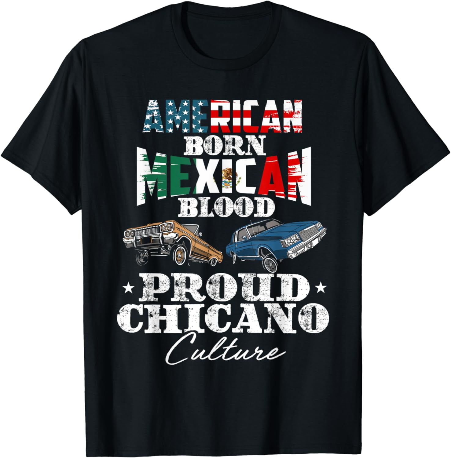 Lowrider Chicano Low Mexican American Latina Rider Cholo T-Shirt ...