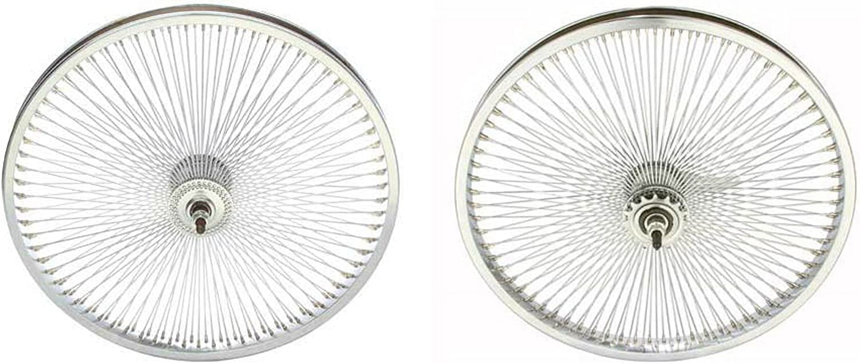 Lowrider Chrome 20" 144 Spoke Wheel Set. Front and Back Coaster Wheel ...