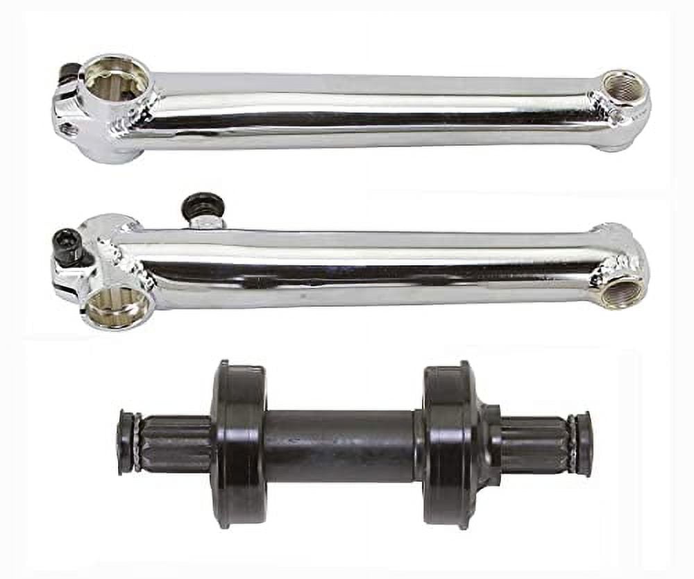 Lowrider Chrome Chromoly Bike Crank Set 175mm USA/BB 8t, 8Splines with ...