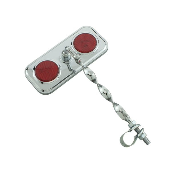 Lowrider Classic Rectangle Flat Twisted Bike Mirror Chrome, Red ...