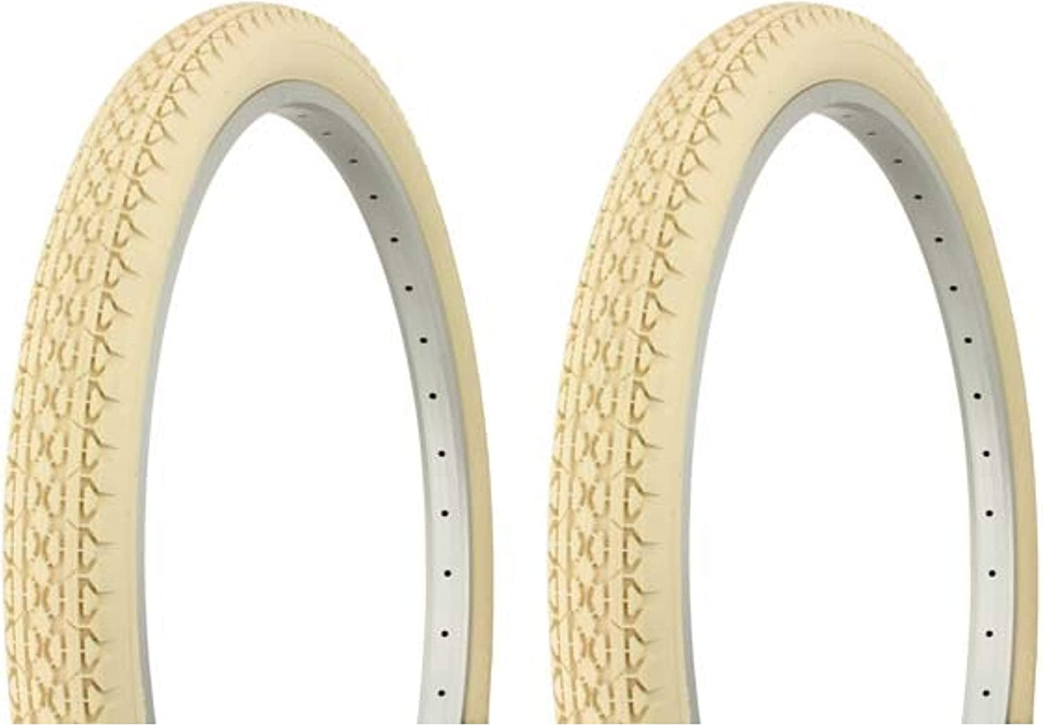 Lowrider Duro HF-133 Heavy Duty 26" x 2.125" Cream/Cream Side Wall Bike Tires - Walmart.com