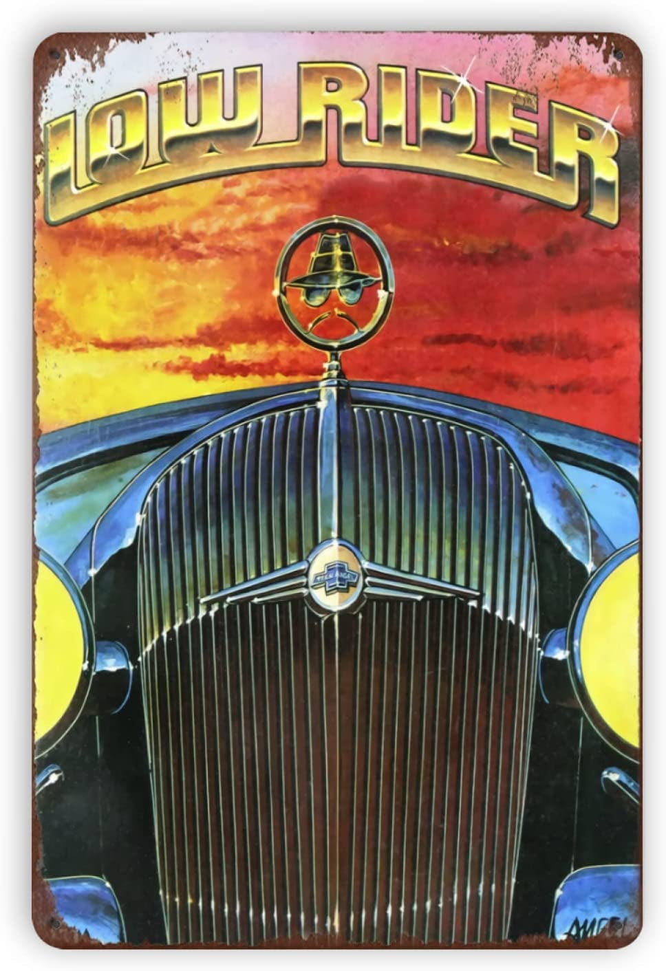 Lowrider Metal Signs Vintage Car Wall Decor for Home Homies Bar Room ...