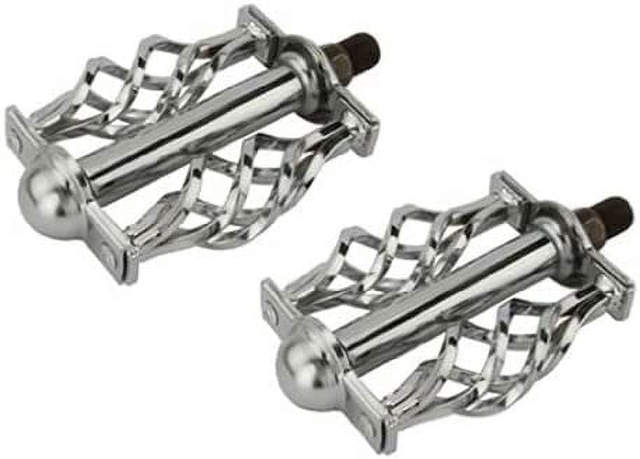 Lowrider Twisted Pedals W/Cage 1/2" Chrome. Bike Pedals, Bicycle Pedal ...