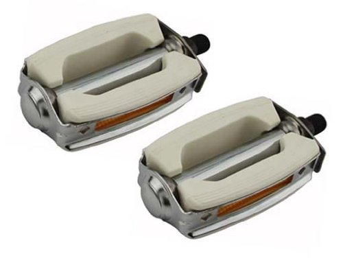 Lowrider krate Pedals 1/2" White/Chrome. Bike Pedals, Bicycle Pedal ...