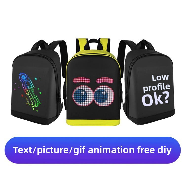 Loy LED Smart Backpack with Waterproof Screen, Large Capacity for Business Travel, Phone ...