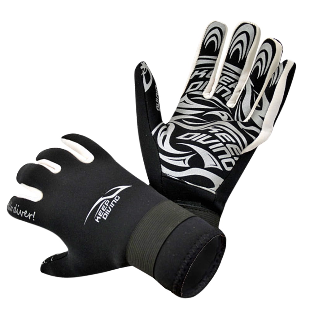 LoyGkgas New 1 Pair Waterproof 3mm Neoprene Adult Swimming Scuba Diving Warm Gloves (M ...