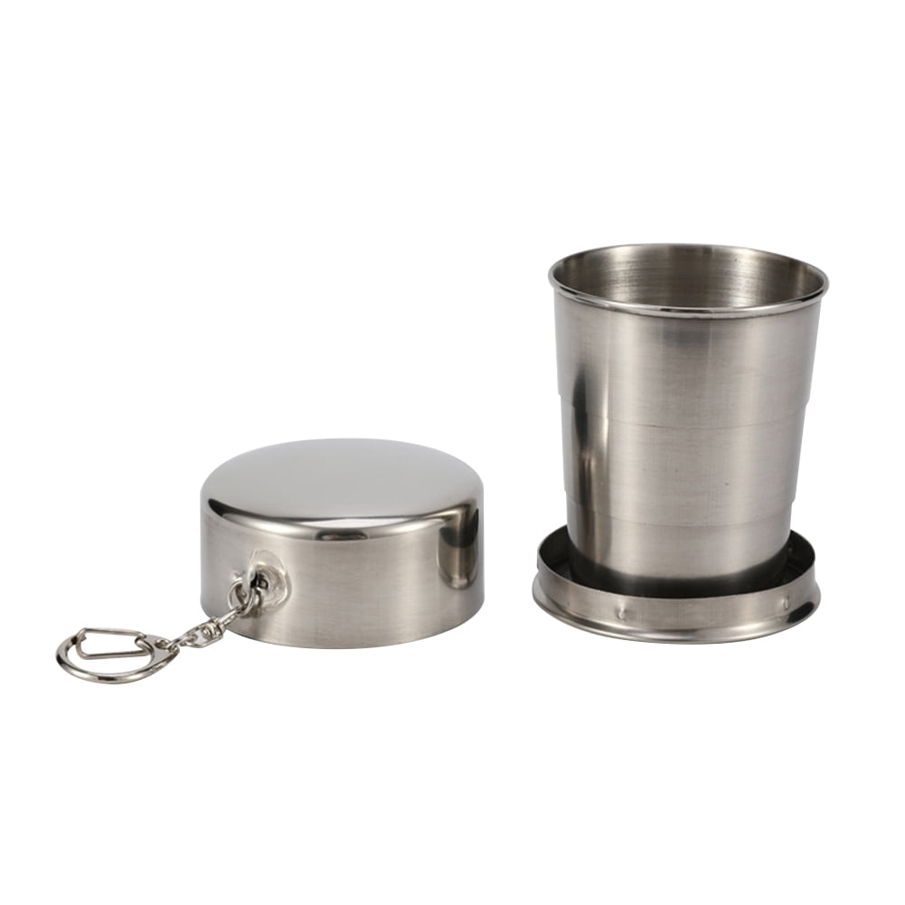 LoyGkgas New Stainless Steel Folding Mug Camping Water Cup with Lid for ...