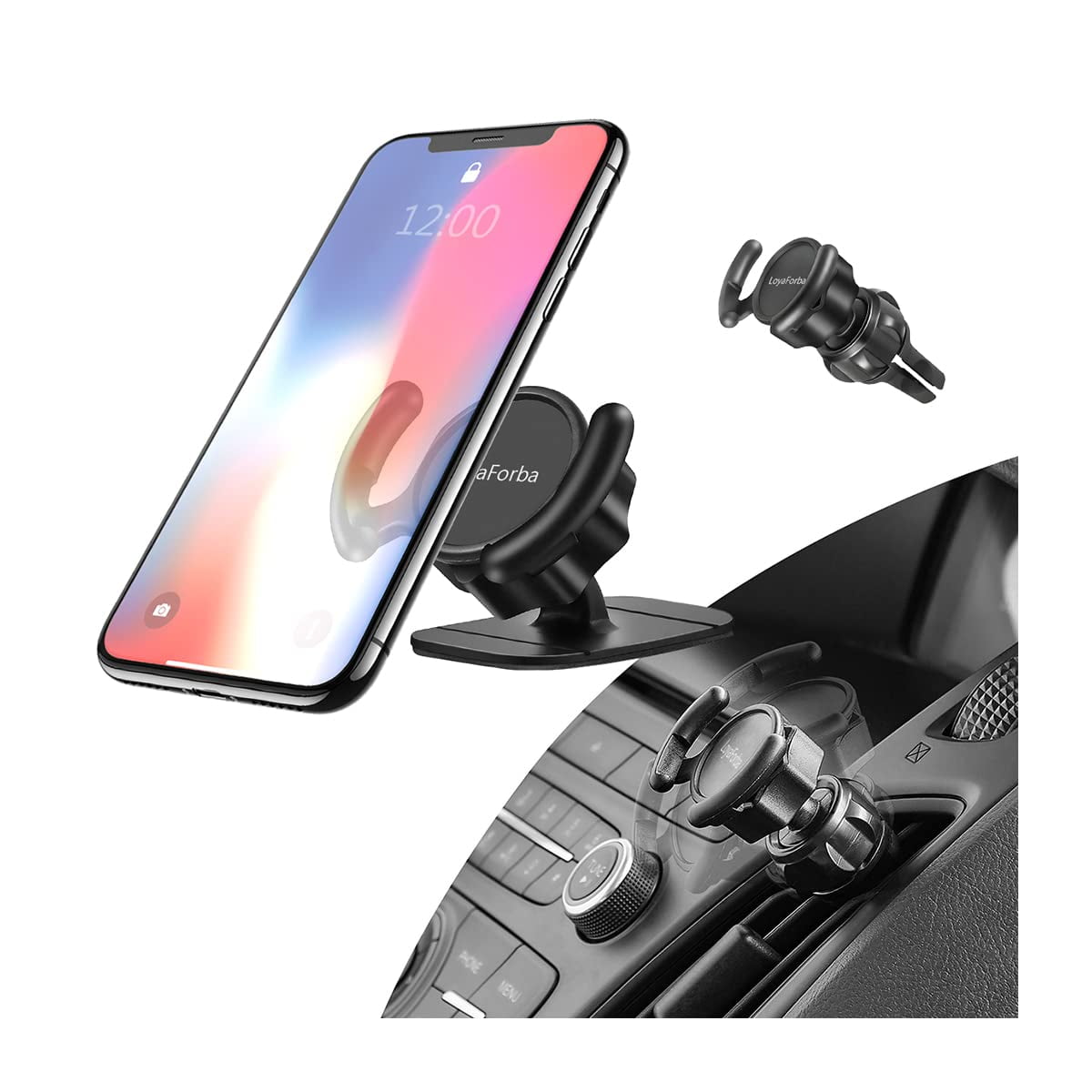 LoyaForba Clip Car Mount Compatible Car Users - LoyaForba 360° Rotation ...