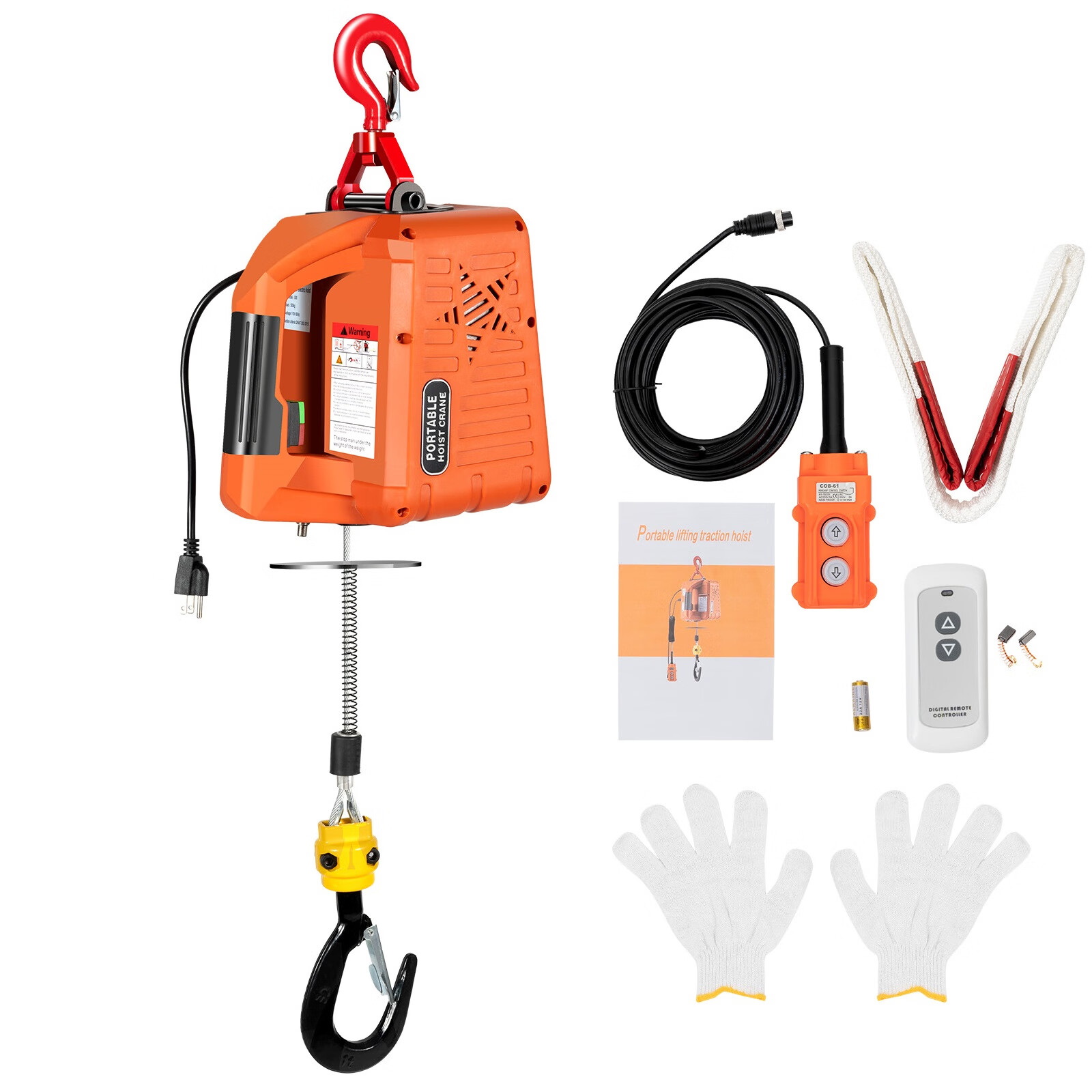 Loyalheartdy 1100lbs 3-in-1 Electric Hoist Winch Portable Manual/Wire ...